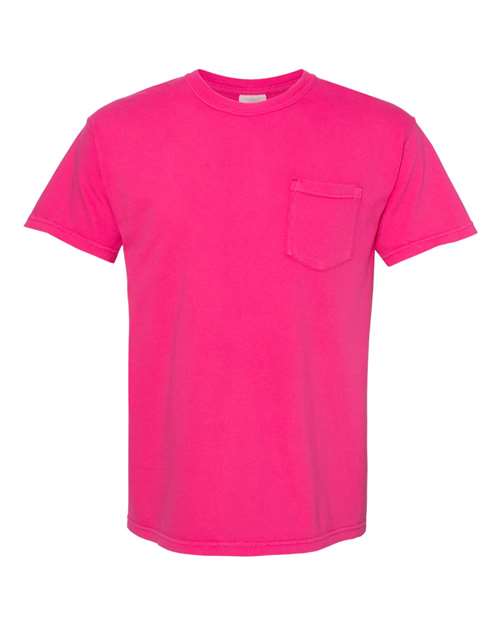 Comfort Colors Garment-Dyed Heavyweight Pocket T-Shirt - Heliconia - C ...